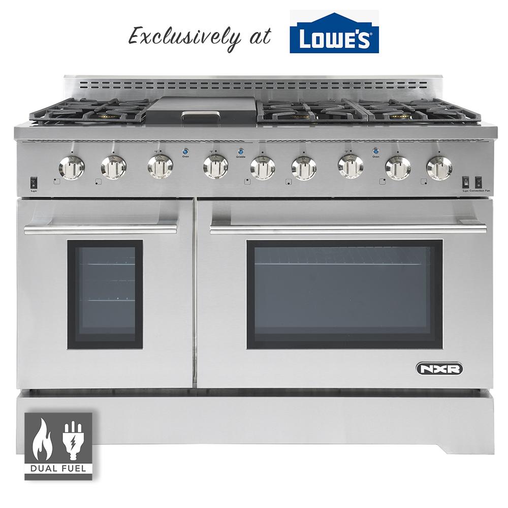 Stainless Steel Dual Fuel Range with Convection Oven, LS Ranges