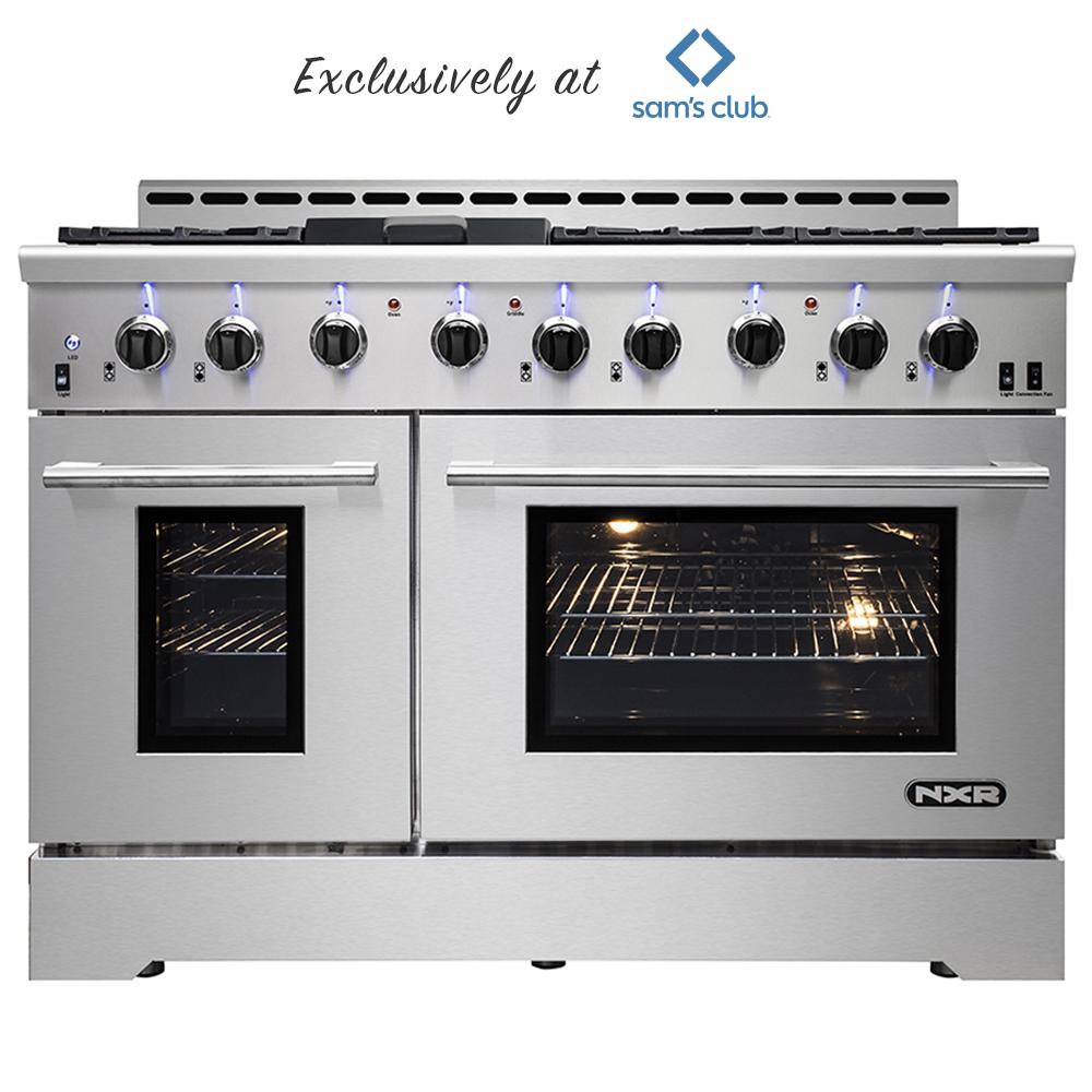 Stainless steel Gas Range 6 German Sealed Burn with Convection Oven