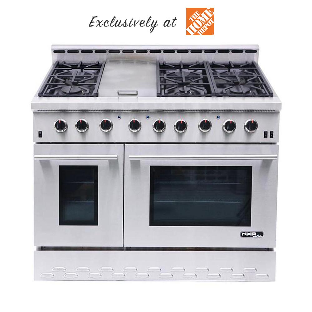 Stainless Steel gas range 6 German sealed burners with Convection Oven