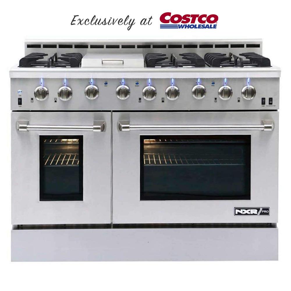 Stainless Steel 6 Sealed Burner Gas Range with Convection Oven